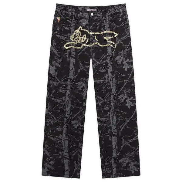 ICECREAM Tree Camo Double Scoop Denim Pants - Black