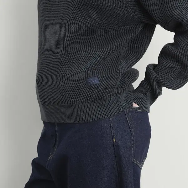 DIME Wave Knit Sweater - Navy