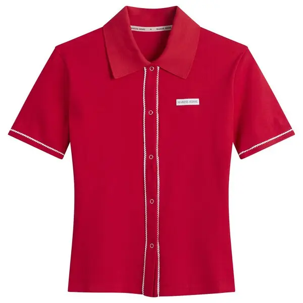MARINE SERRE Cute 70's Polo T-shirt - Red