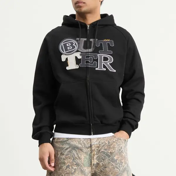 BUTTER GOODS Patchwork Zip Hoodie