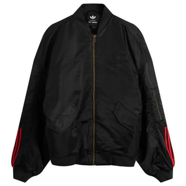 Adidas X Willy Chavarria Satin Bomber Jacket - Black