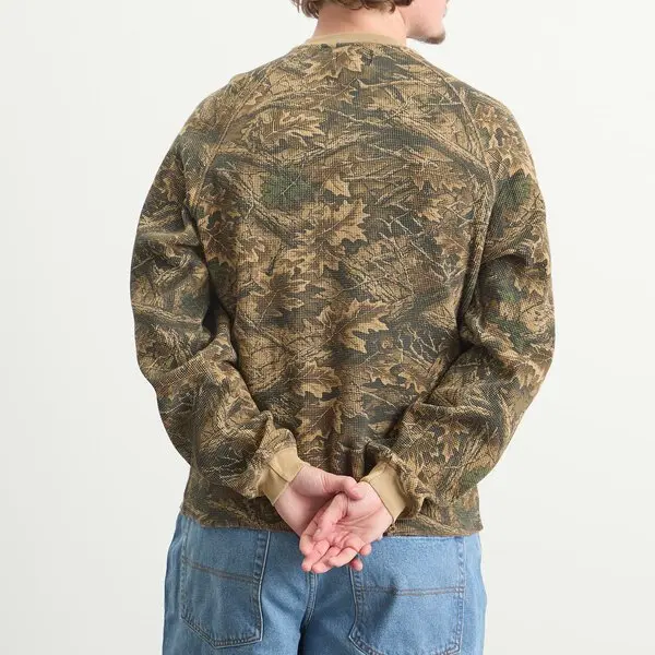 BUTTER GOODS Long Sleeve Waffle Top In Camouflage