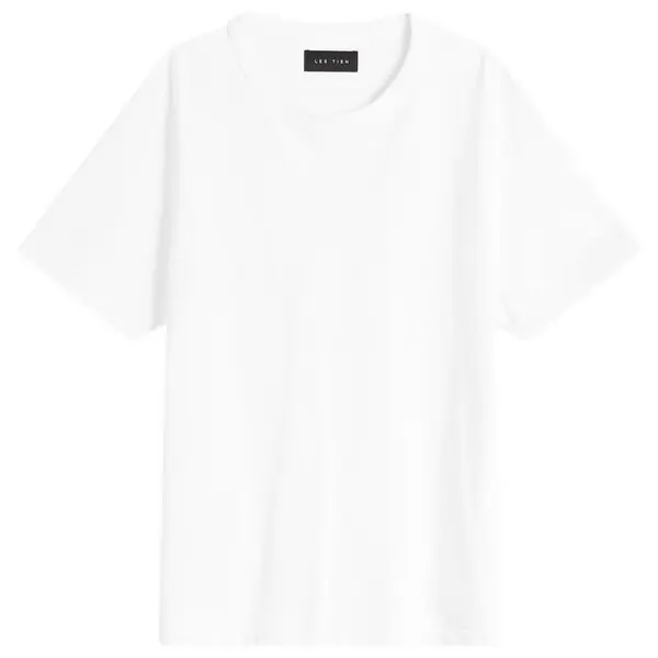 LES TIEN Heavyweight Binded Neck T-shirt - White