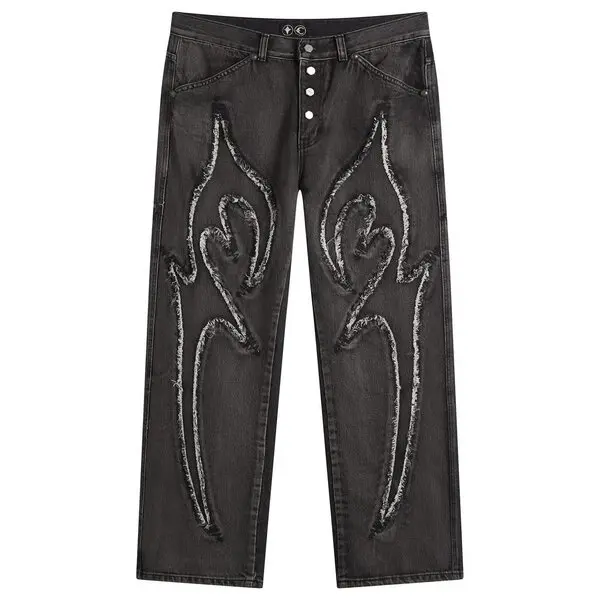 THUG CLUB Tribal Denim Jeans - Black