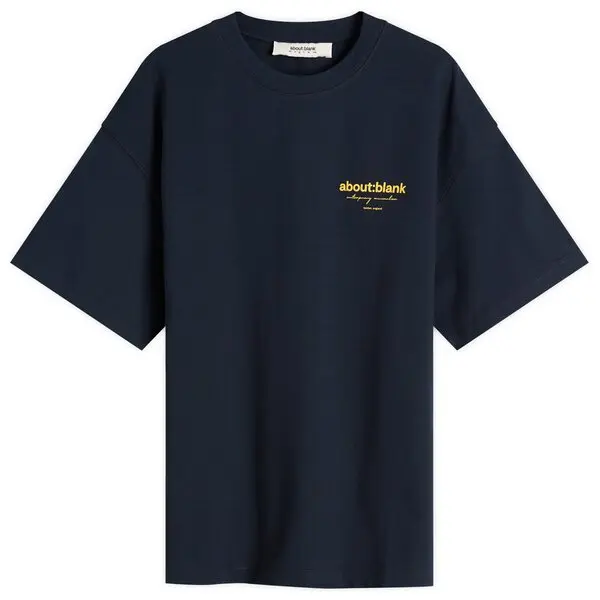 ABOUT:BLANK Reverse T-shirt - Navy/yellow