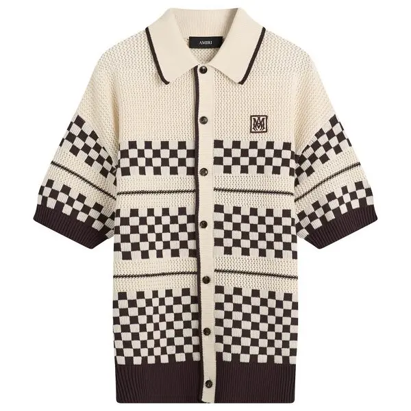 Amiri Checkered Mesh Shirt - Alabaster