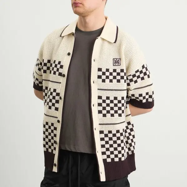 Amiri Checkered Mesh Shirt