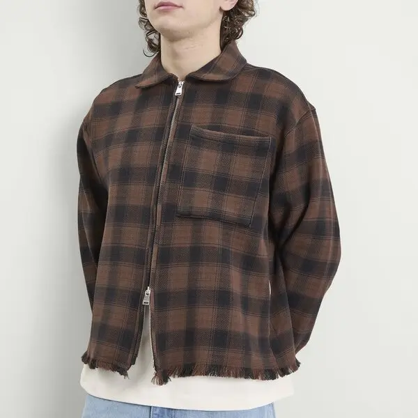 ABOUT:BLANK Plaid Zipped Overshirt