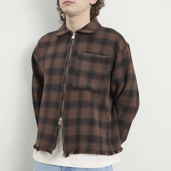 ABOUT:BLANK Plaid Zipped Overshirt In | Size: | 100% Cotton | End Clothing