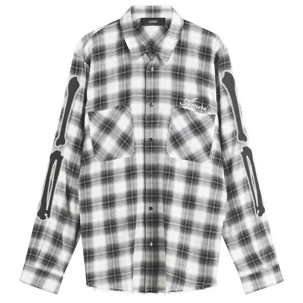 Amiri Bones Flannel Overshirt - Black