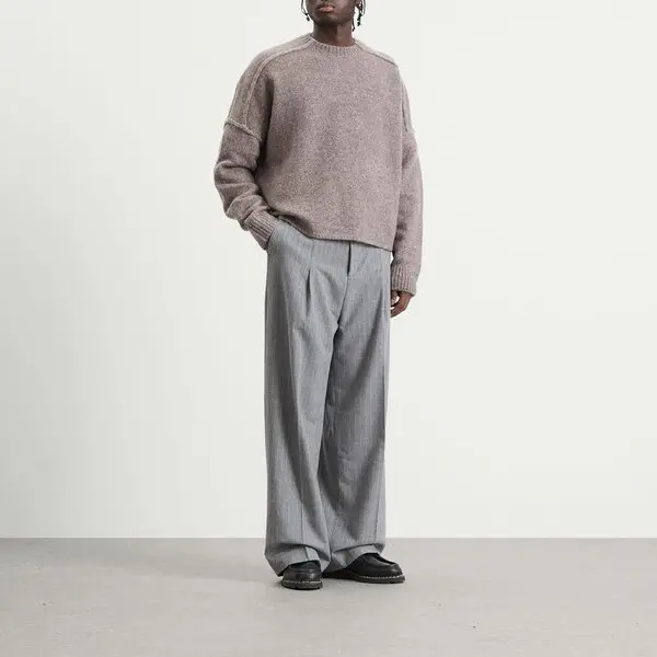ABOUT:BLANK Wool Pinstripe Wide Leg Trouser
