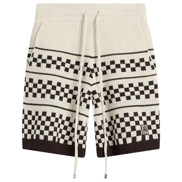 Amiri Checkered Mesh Shorts - Alabaster