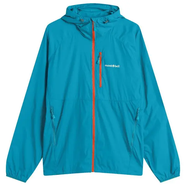 MONTBELL Wind Blast Hooded Jacket - Turquoise