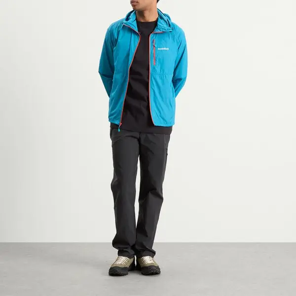 MONTBELL Wind Blast Hooded Jacket - Turquoise