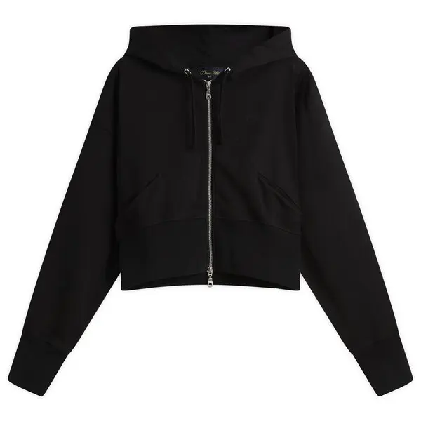 DIME Cropped Zip Hoodie - Black
