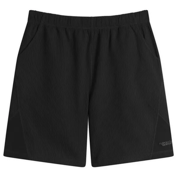 PURPLE MOUNTAIN OBSERVATORY Waffle Shorts - Black