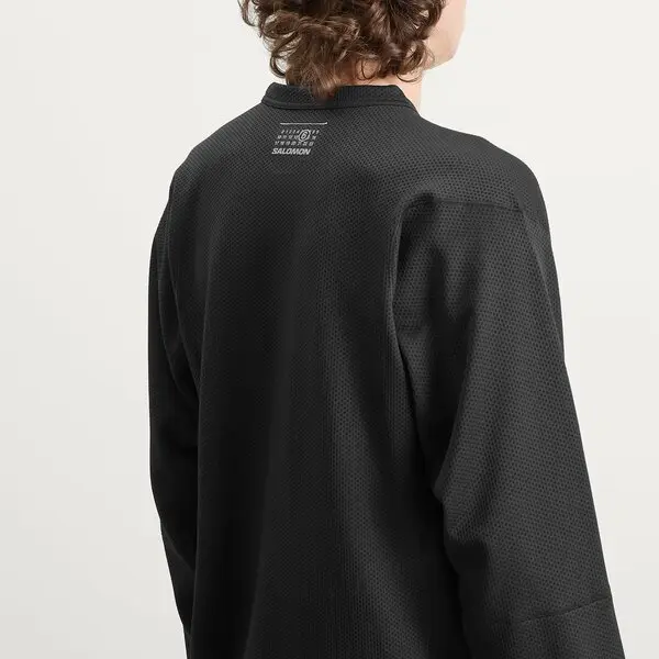 MAISON MARGIELA X Salomon Long-sleeved Perforated Mesh Top - Washed Black