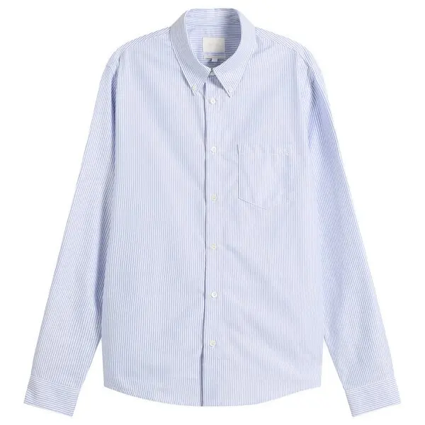 A.p.c. Greg Button Down Stripe Shirt - Blue