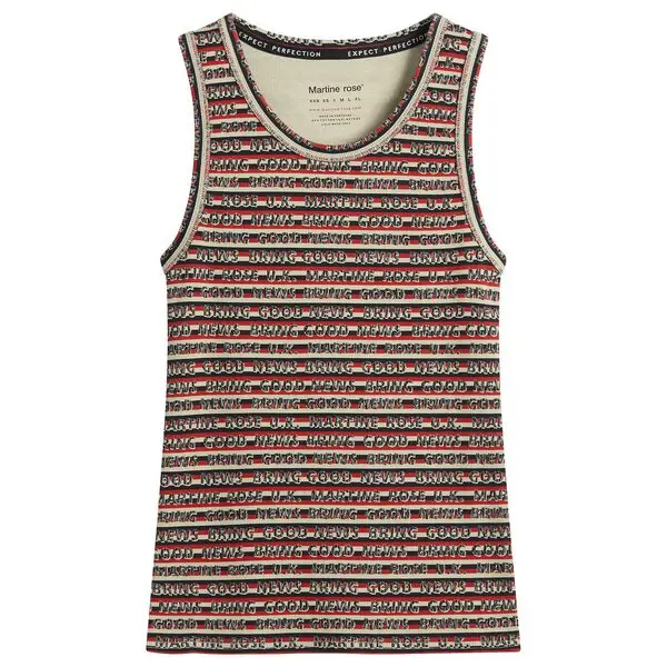 Martine Rose Vest - Red/grey Stripe
