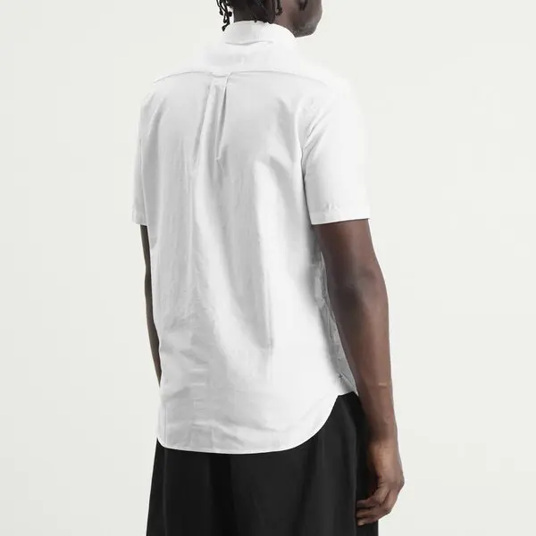 BEAMS Button Down Short Sleeve Oxford Shirt - White