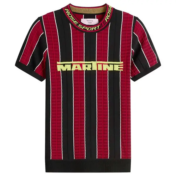 Martine Rose Logo Tight T-shirt - Red/black