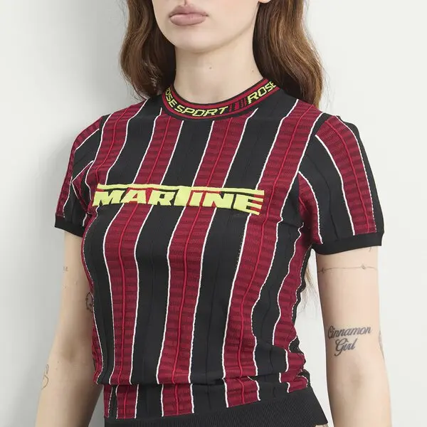 Martine Rose Logo Tight T-shirt - Red/black