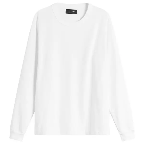 LES TIEN Heavyweight Binded Classic Long Sleeve T-shirt - White