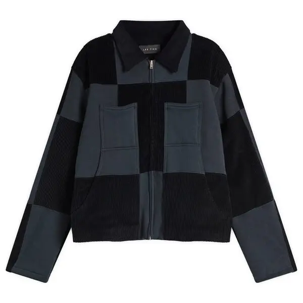 LES TIEN Patchwork Utility Jacket - Faded Black