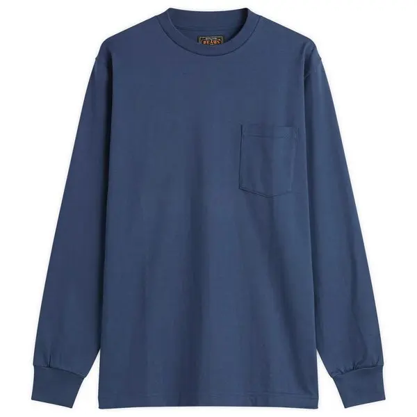 BEAMS Long Sleeve Pocket T-shirt - Navy