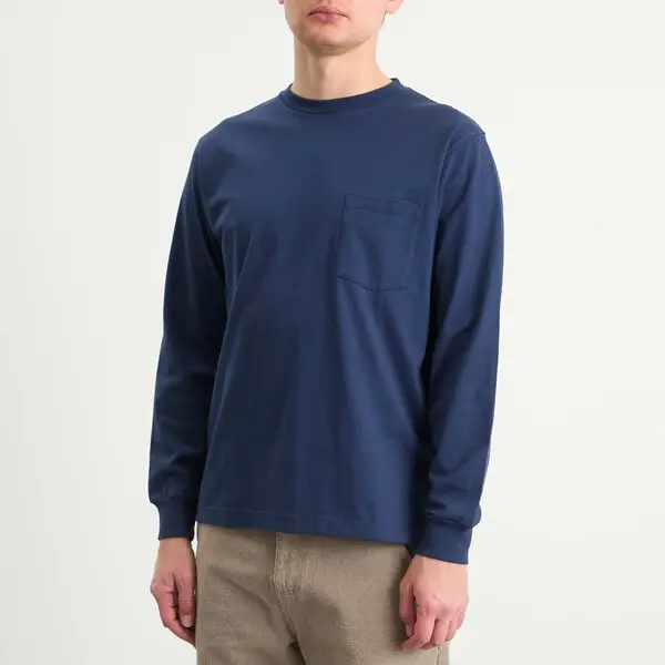 BEAMS Long Sleeve Pocket T-shirt - Navy
