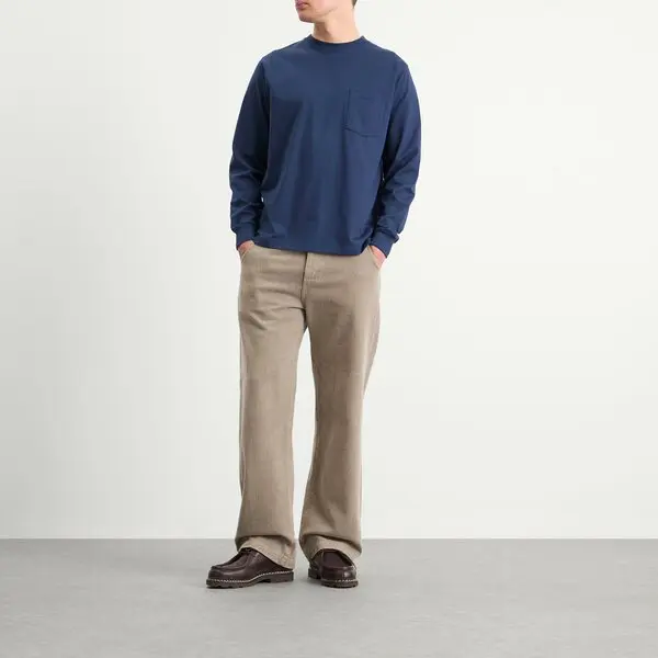 BEAMS Long Sleeve Pocket T-shirt - Navy