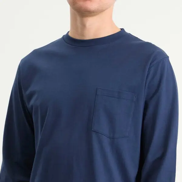 BEAMS Long Sleeve Pocket T-shirt - Navy