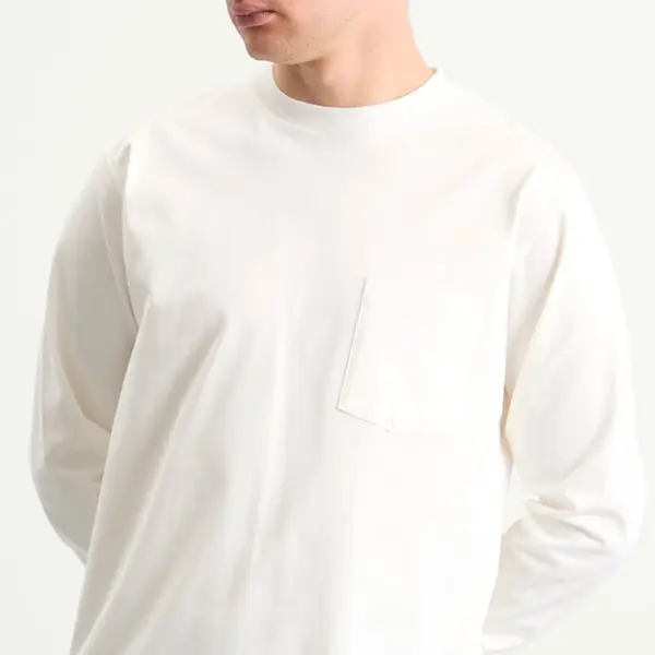 BEAMS Long Sleeve Pocket T-shirt - White