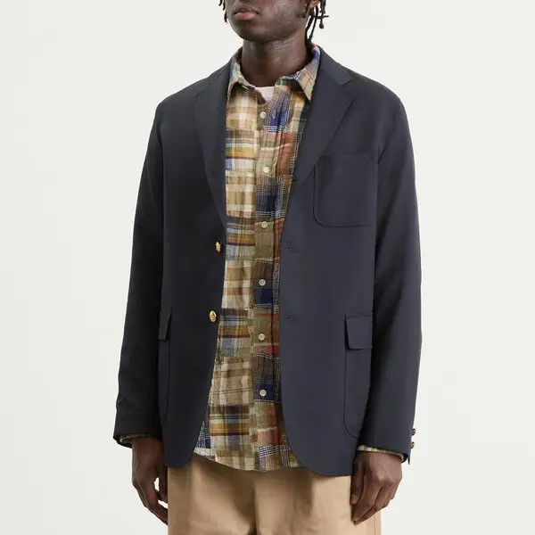 BEAMS 3 Button Combat Wool Blazer