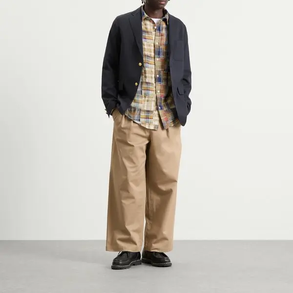 BEAMS 3 Button Combat Wool Blazer