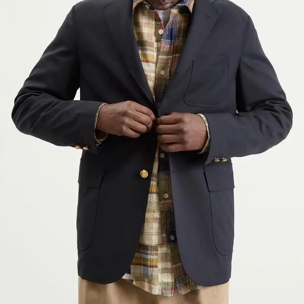 BEAMS 3 Button Combat Wool Blazer