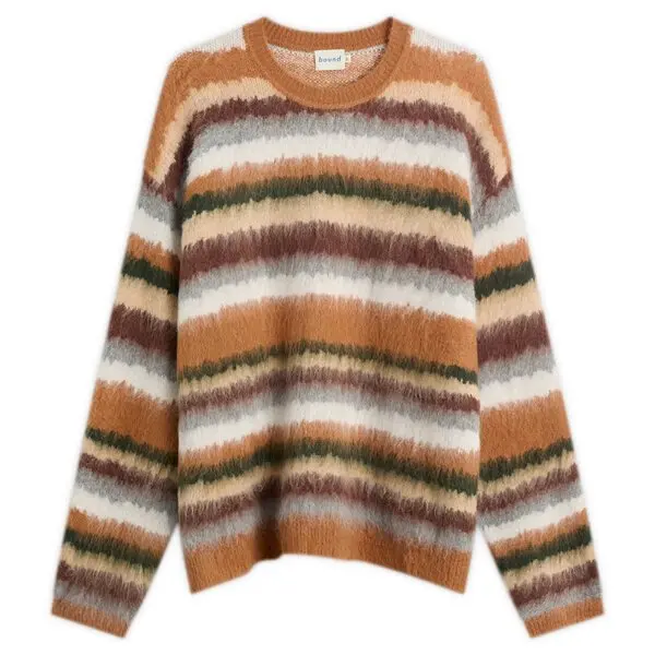 BOUND Alpaca Brushed Stripe Jumper - Tan Multi