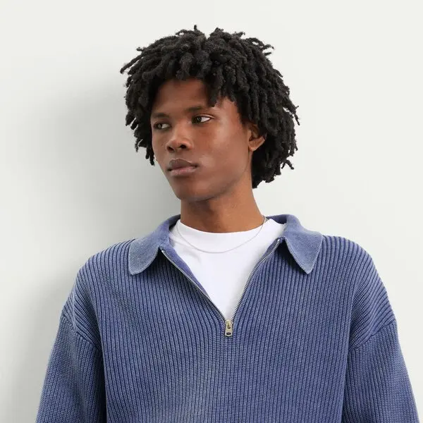 BOUND Acid Wash Half Zip Pullover