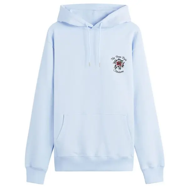 Drole De Monsieur Rose Slogan Hoodie - Light Blue