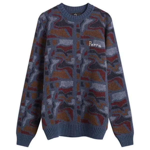 PARRA Repeat Ftp Booster Knit Jumper - Blue