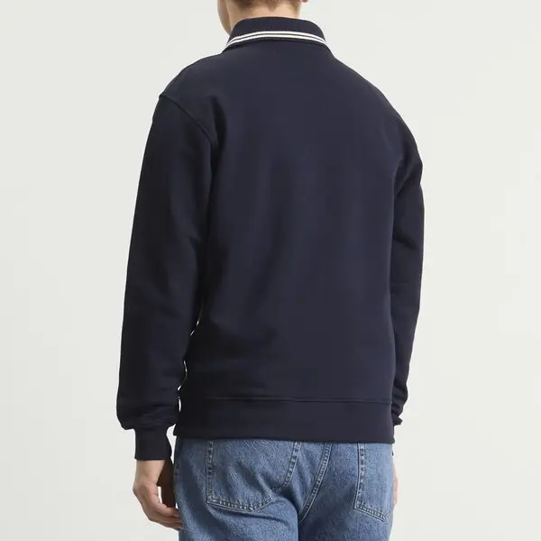 Drole De Monsieur Logo Long Sleeve Polo - Navy