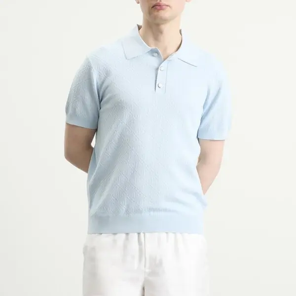 Casablanca Pointelle Monogram Polo