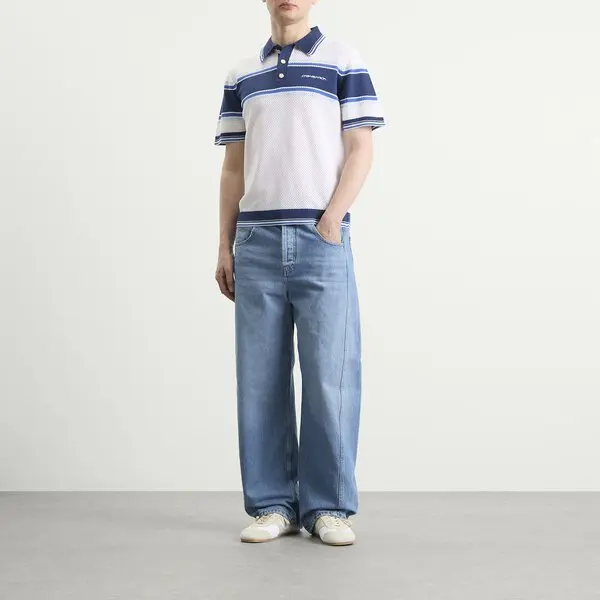 Casablanca Mesh Stripe Polo