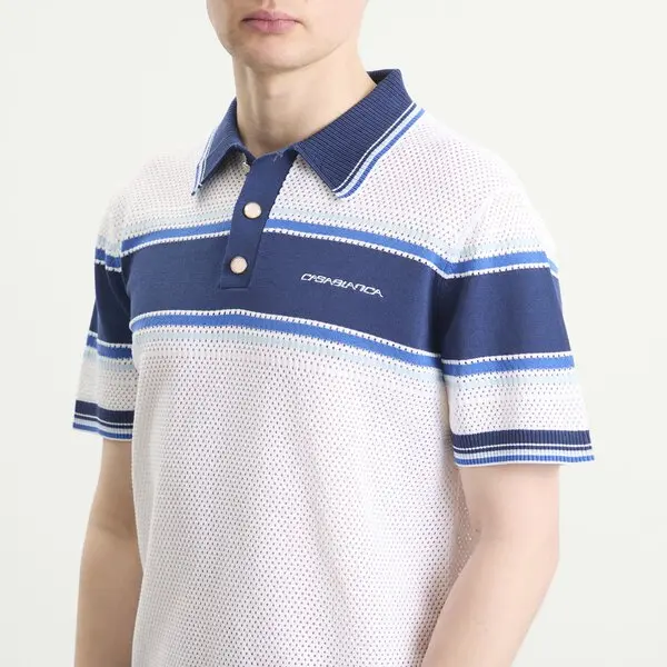 Casablanca Mesh Stripe Polo
