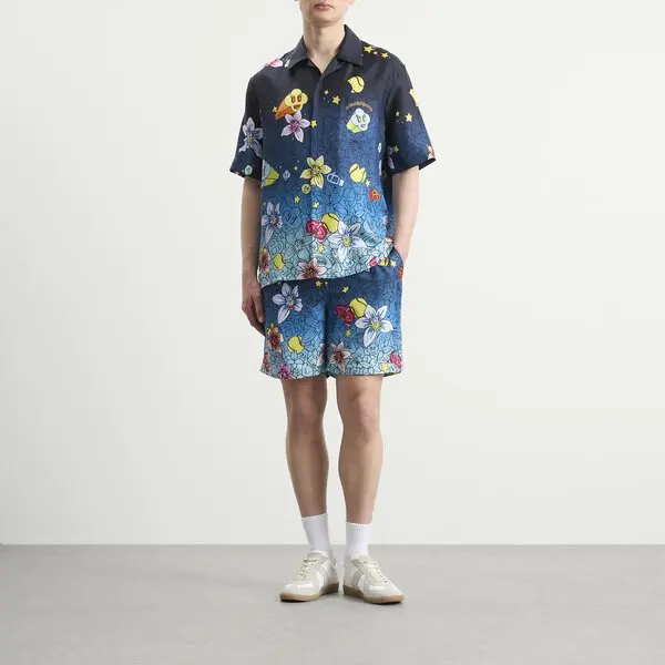 Casablanca Collage D’icones Graphiques Silk Cuban Collar Shirt - Multi