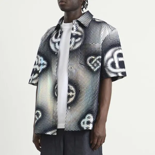 Casablanca Pearlescent Monogram Denim Shirt - Blue