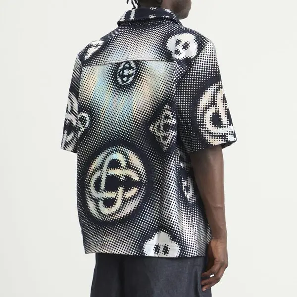 Casablanca Pearlescent Monogram Denim Shirt - Blue