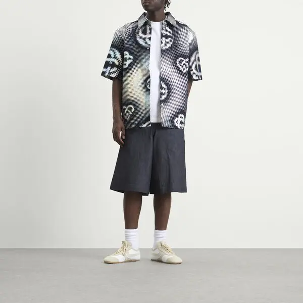 Casablanca Pearlescent Monogram Denim Shirt - Blue