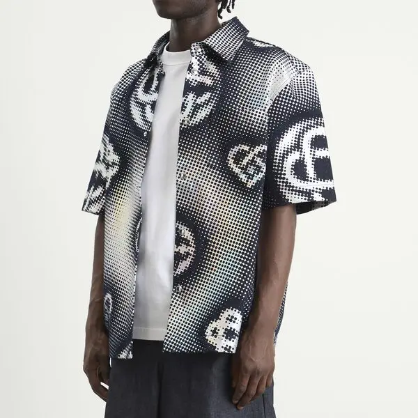 Casablanca Pearlescent Monogram Denim Shirt - Blue