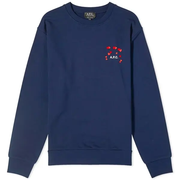 A.p.c. Valentines Logo Crew Sweat - Blue